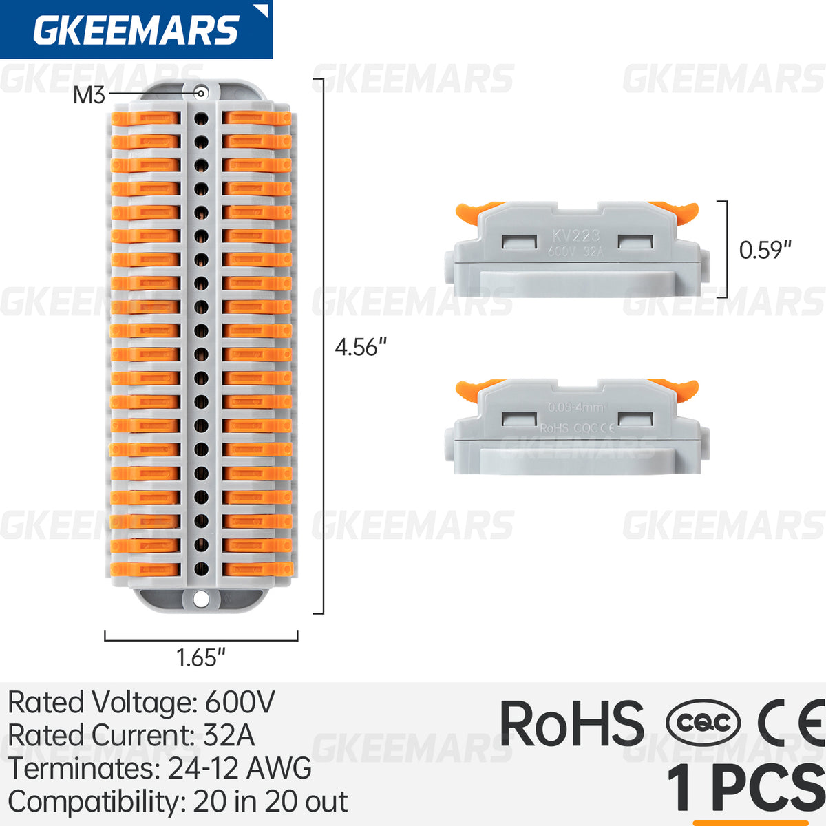 20 in 20 out Wire Connector Types for Circuit 28-12AWG | GKEEMARS