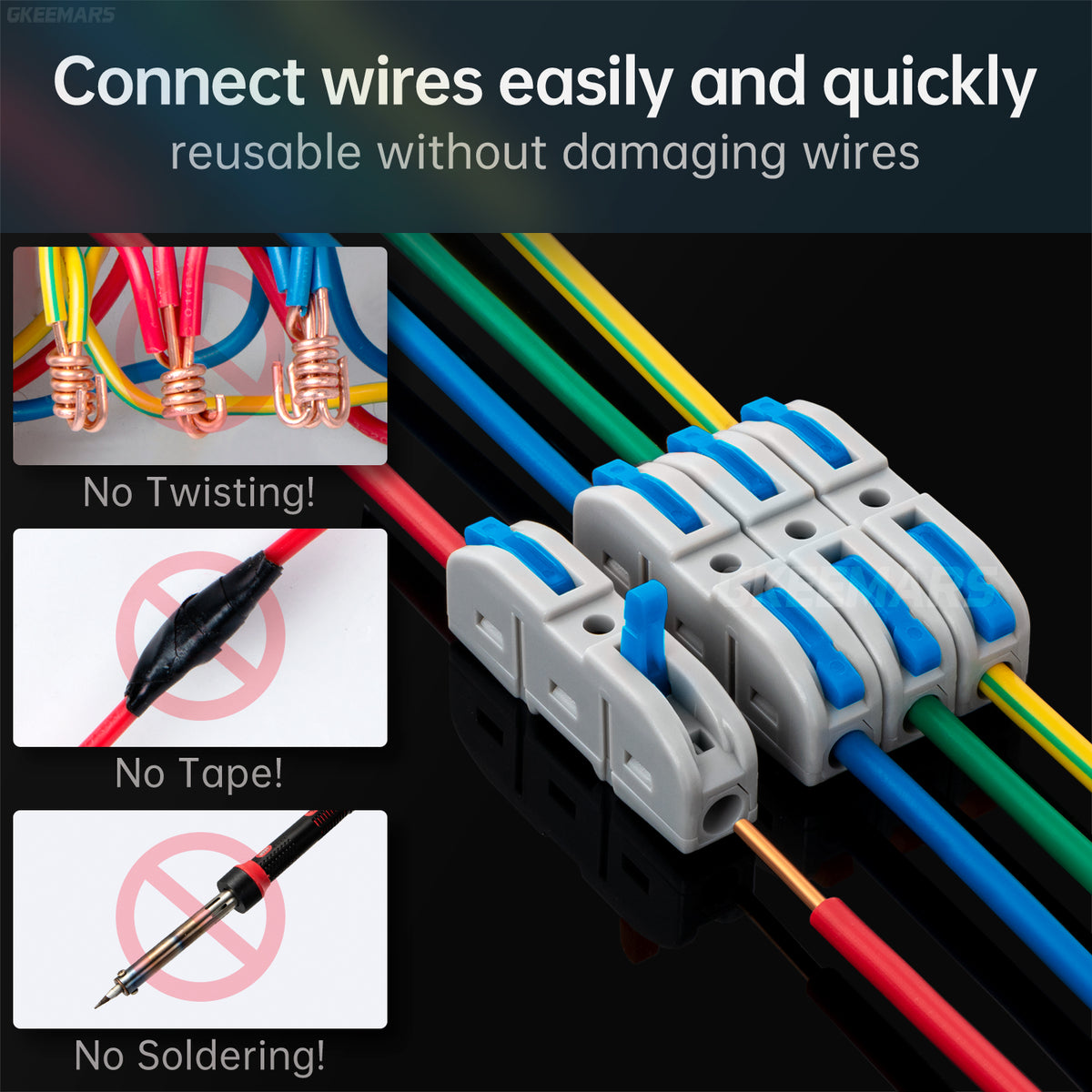 DIY Splicing Lever Wire Connectors | KV211(Blue) – GKEEMARS