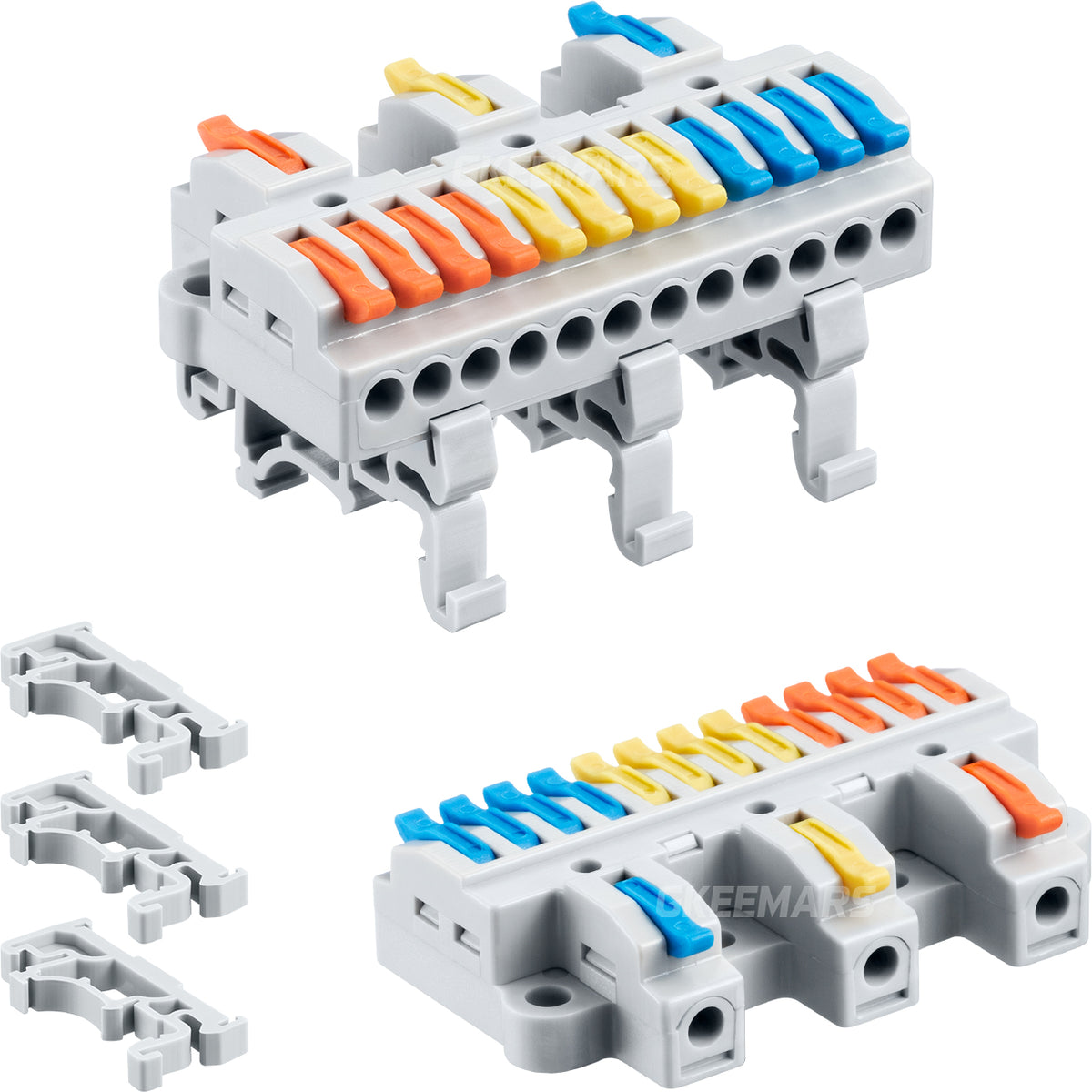 DIN Rail Wire Splicing Connector | 3 in 12 out ( KV4312 ) – GKEEMARS