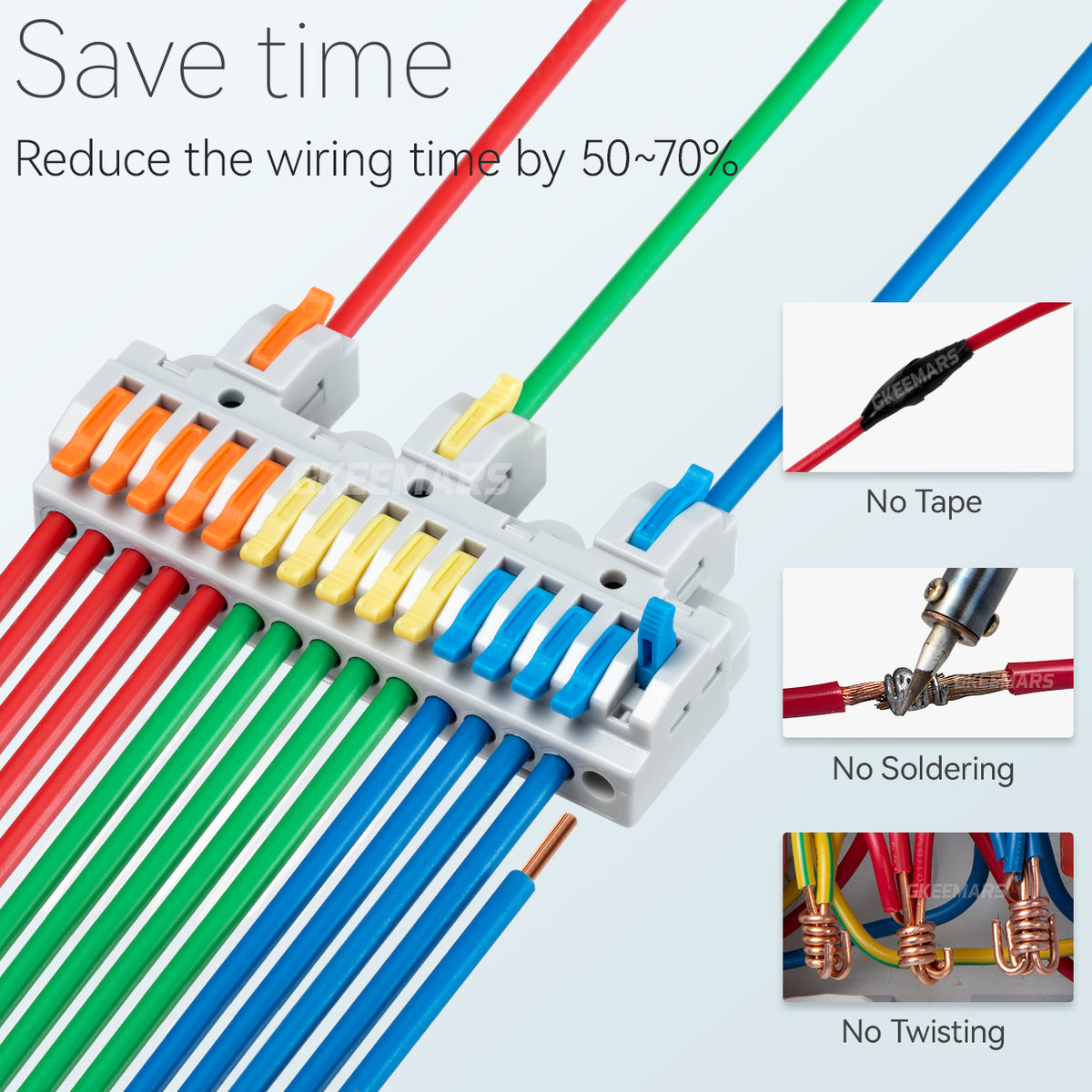 DIN Rail Wire Splicing Connector | 3 in 15 out ( KV4315 ) – GKEEMARS