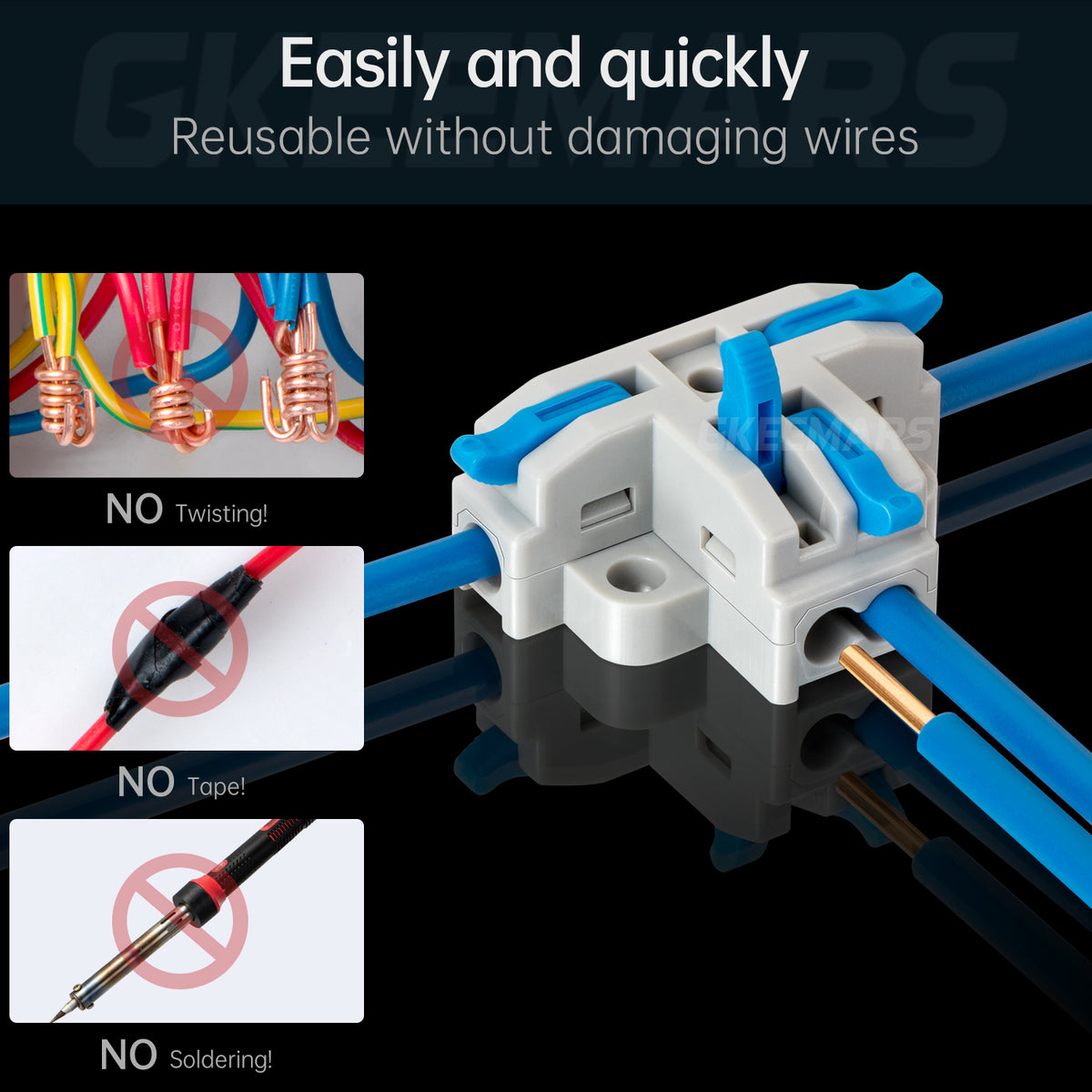 4 Way T Tap Lever Wire Connectors | KV-T4 (Blue) – GKEEMARS