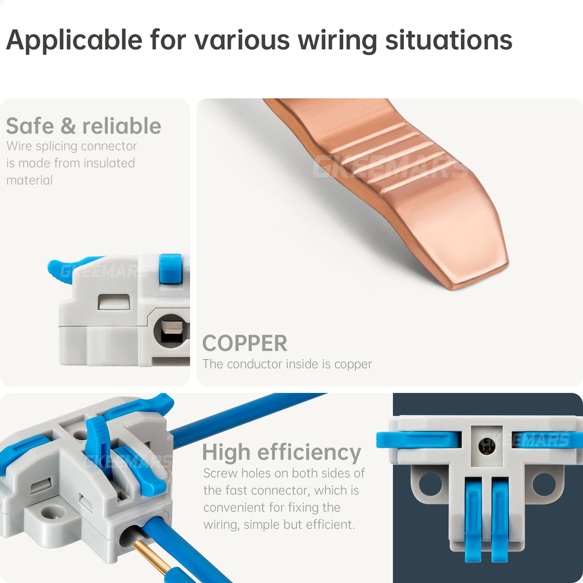 4 Way T Tap Lever Wire Connectors | KV-T4 (Blue) – GKEEMARS