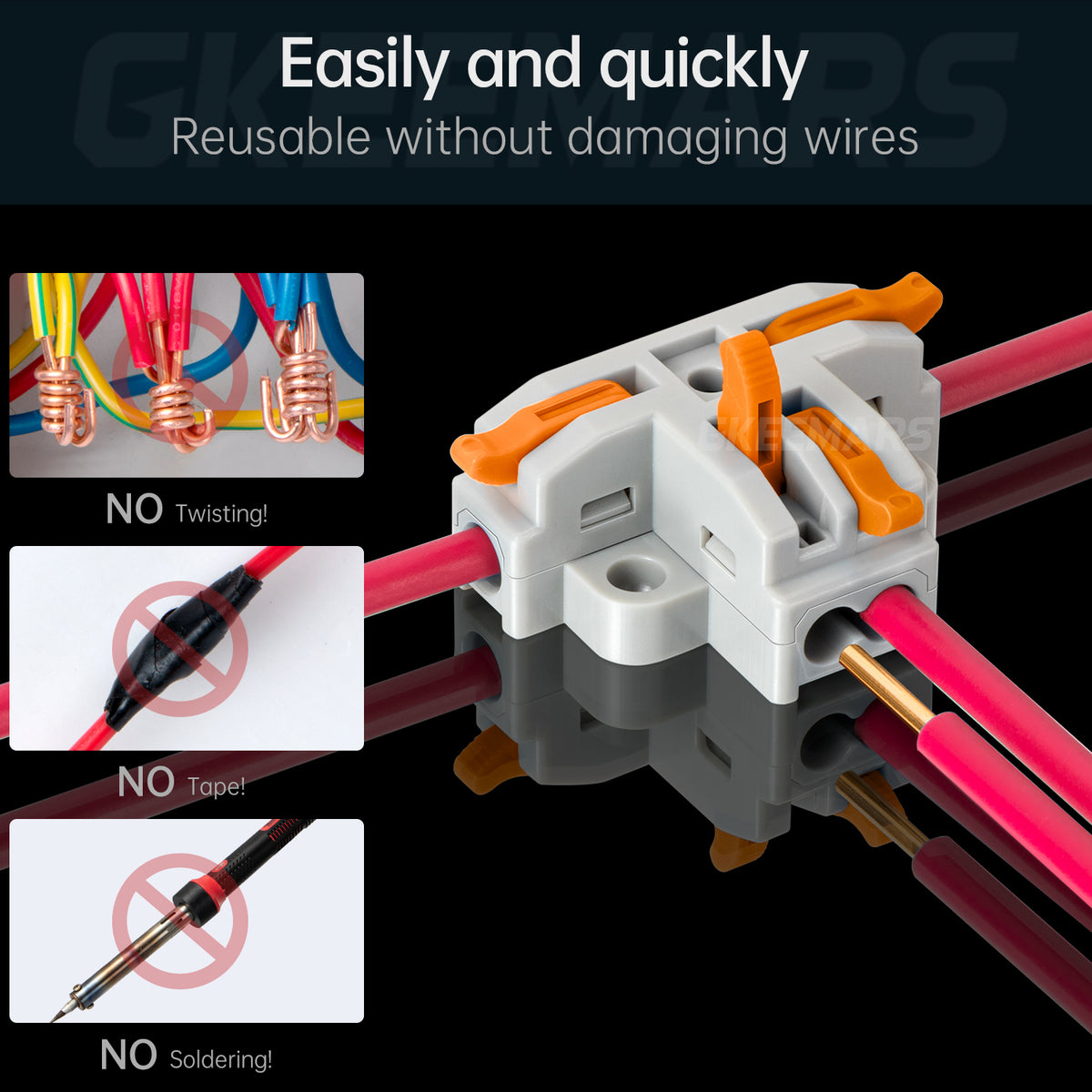 4 Way T Tap Lever Wire Connectors | KV-T4 (Orange) – GKEEMARS