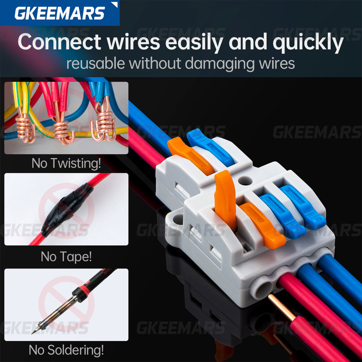 Quick Wiring Cable Connector 2 in 4 out Push-in Conductor | GKEEMARS