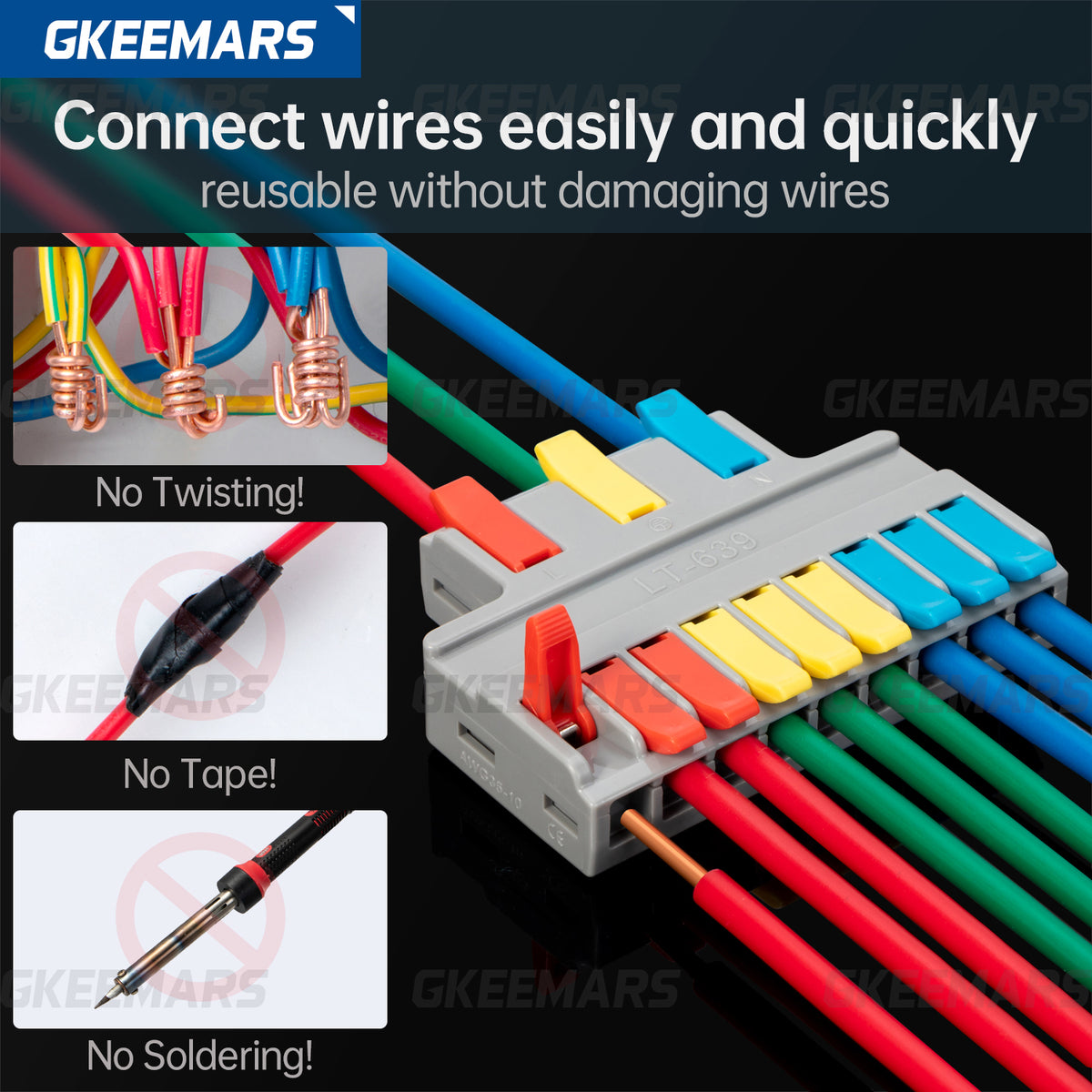 Wire Nuts 3 in 9 out, Quick Wire Splice Terminal Blocks | GKEEMARS