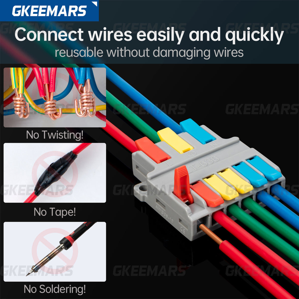 Wire Nuts 3 in 6 out, Quick Wire Splice Terminal Blocks | GKEEMARS