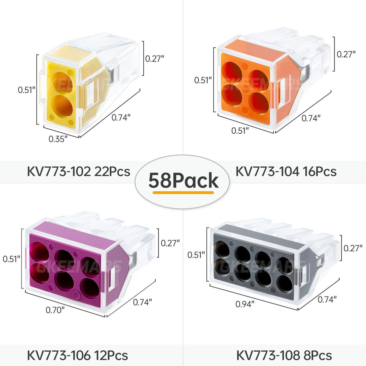 Push In Wire Connectors 773 Wall-nut Pack for Junction Box | GKEEMARS